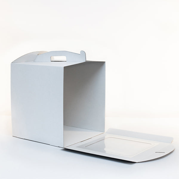 Tall Box with Window 25x25x25 WHITE – Gulodice Cake Design Store